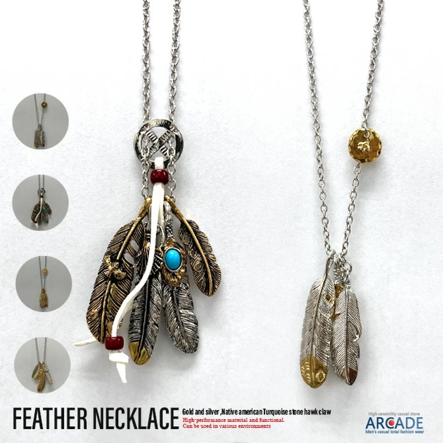 ネックレス メンズ フェザーネックレス[品番:RQ000009476 ネックレス メンズ フェザーネックレス[品番:RQ000009476
