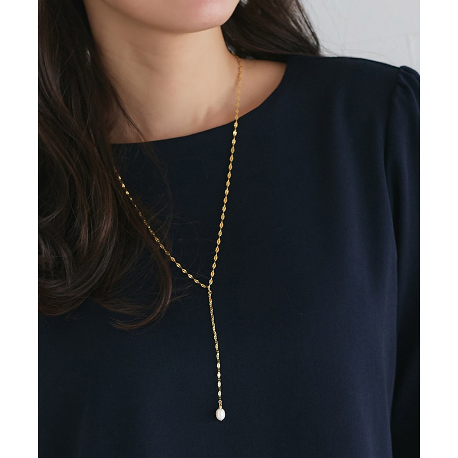 淡水パールデザインチェーンYラインネックレス ネックレス ツヤ感[品番：PRTW0005766]｜Pierrot（ピエロ）のレディース ...
